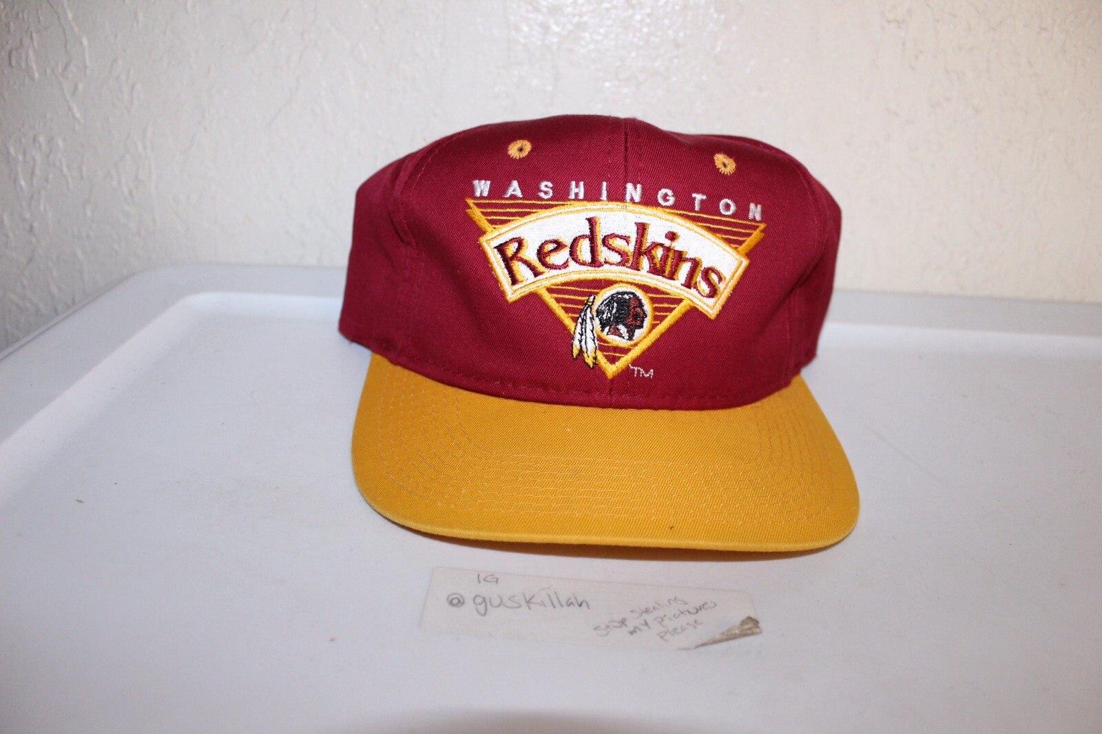WASHINGTON REDSKINS Maroon Twill Snapback Baseball Cap Hat Vintage Drew ...