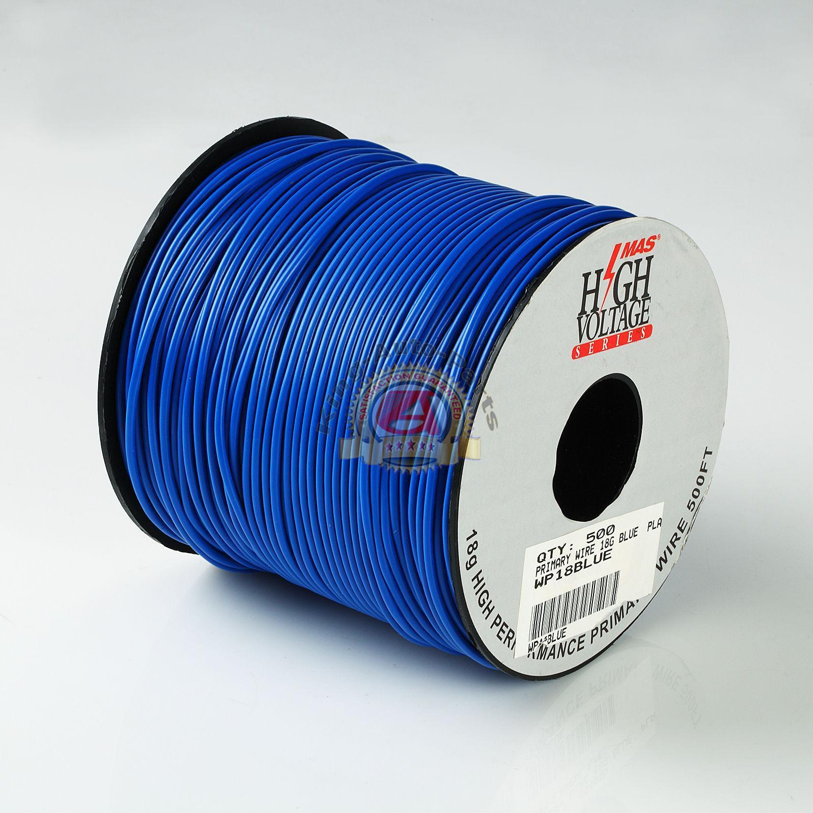 500ft Spool Of Blue 18 Gauge AWG Primary Wire Home Automotive 12V 500 ...
