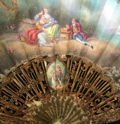 Fine Antique 19th Museum Quality French Hand Painted Rococo Romantic ...