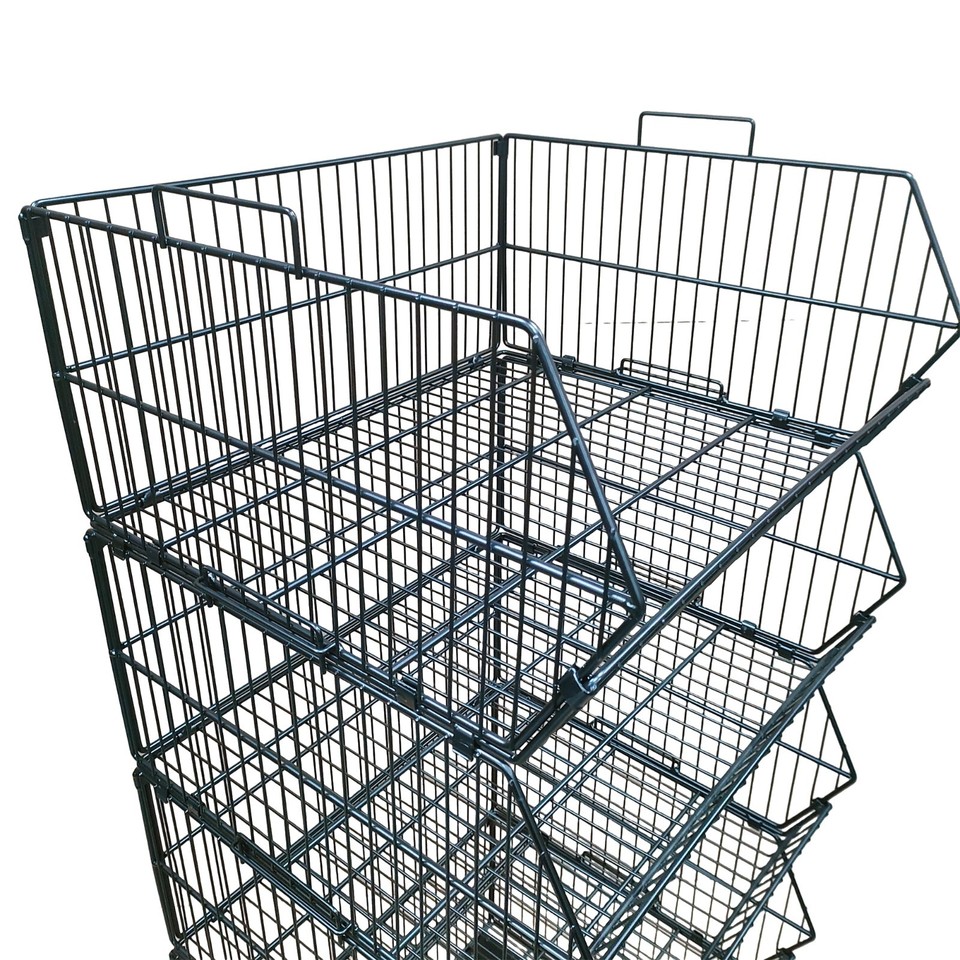 Retail Shop Supermarkets Stacking Shopping Baskets Metal Plastic Retail ...