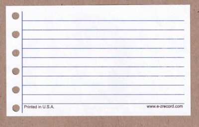 EZ Record brand Item No. 106 ruled forms - 3" X 5" - New - 50 per pack ...