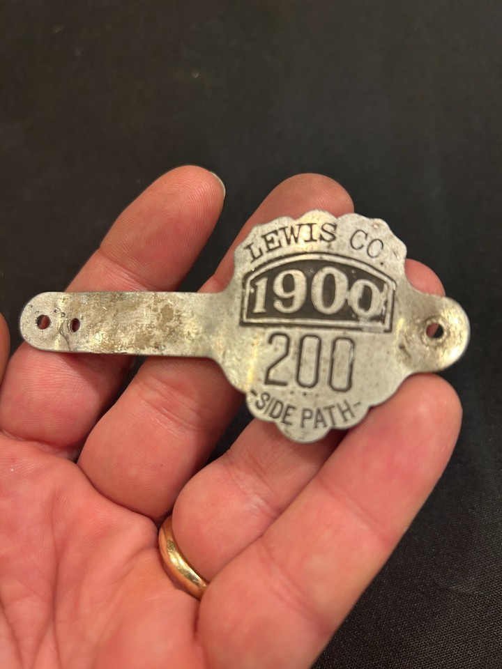Antique bicycle side path license plate/tag lewis county ny 200 | eBay