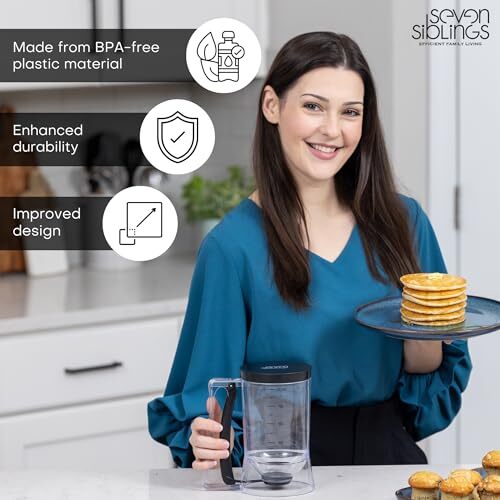 Pancake Batter Dispenser - Mess Free Cupcake Batter Dispenser w/Squeeze ...