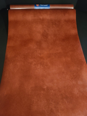 (LOT OF 2) Bolts/Rolls RUST/RED FAUX PREPASTED Solid VINYL WALLPAPER ...