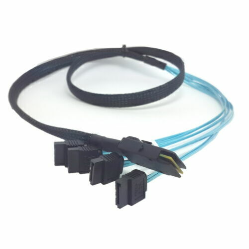 1m Mini SAS 4i SFF-8087 36Pin to 4 SATA 7Pin HDD Hard Disk Internal ...
