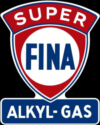 FINA Super Alkyl Gasoline NEW Sign: 18" Tall Diecut USA STEEL | eBay