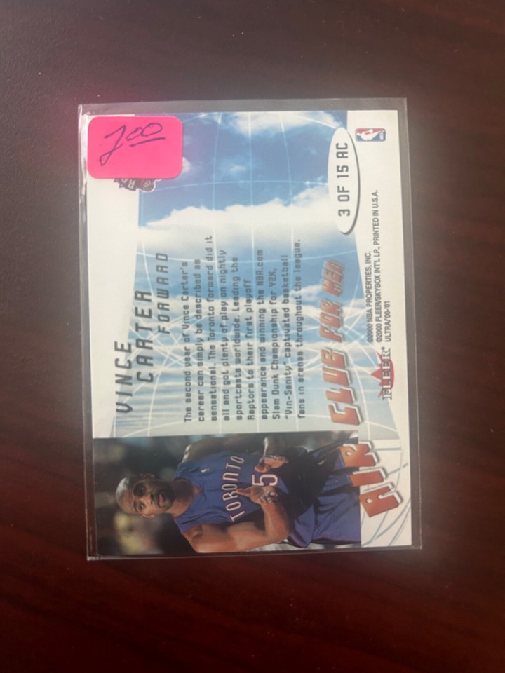 2000–01 FLeer ultra Vince Carter air club for men insert | eBay