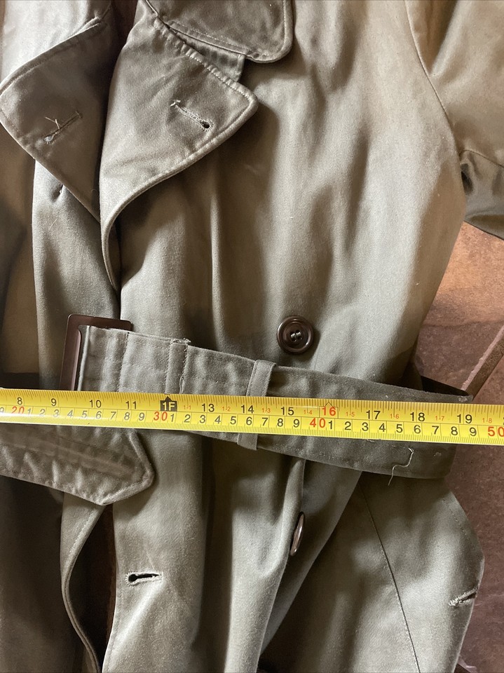 US Military Trench Coat Authentic Vintage Wool Liner Medium Long ...
