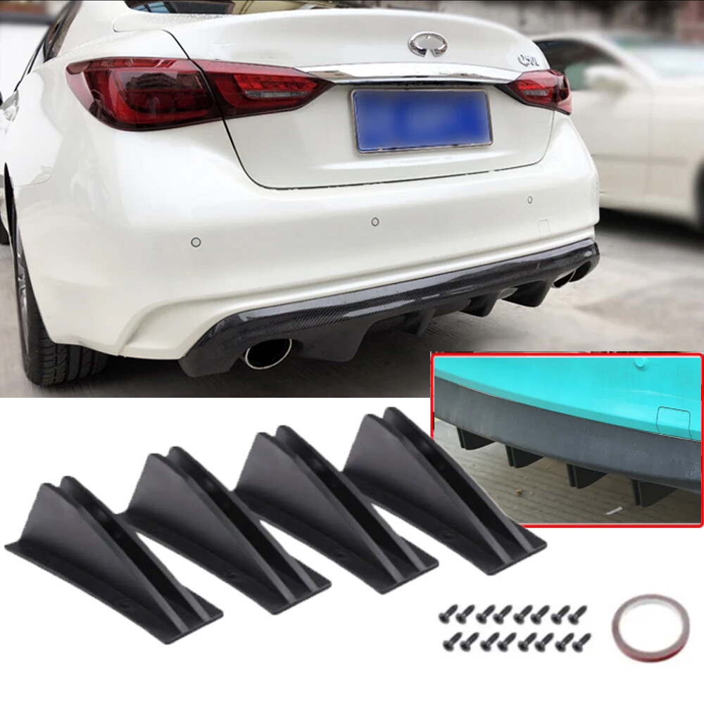 Rear Bumper Diffuser Shark Fins Splitter Spoiler Lip For Jaguar F-Pace ...