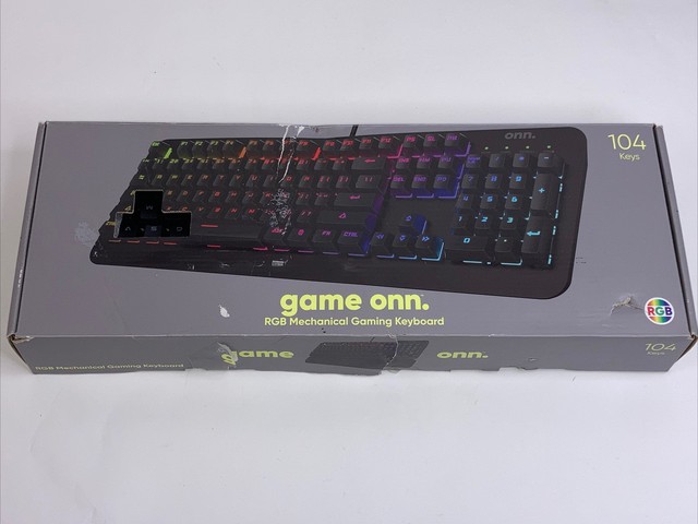 ONN RGB Mechanical Gaming Keyboard 104 Keys With Magnetic Arm Rest for ...