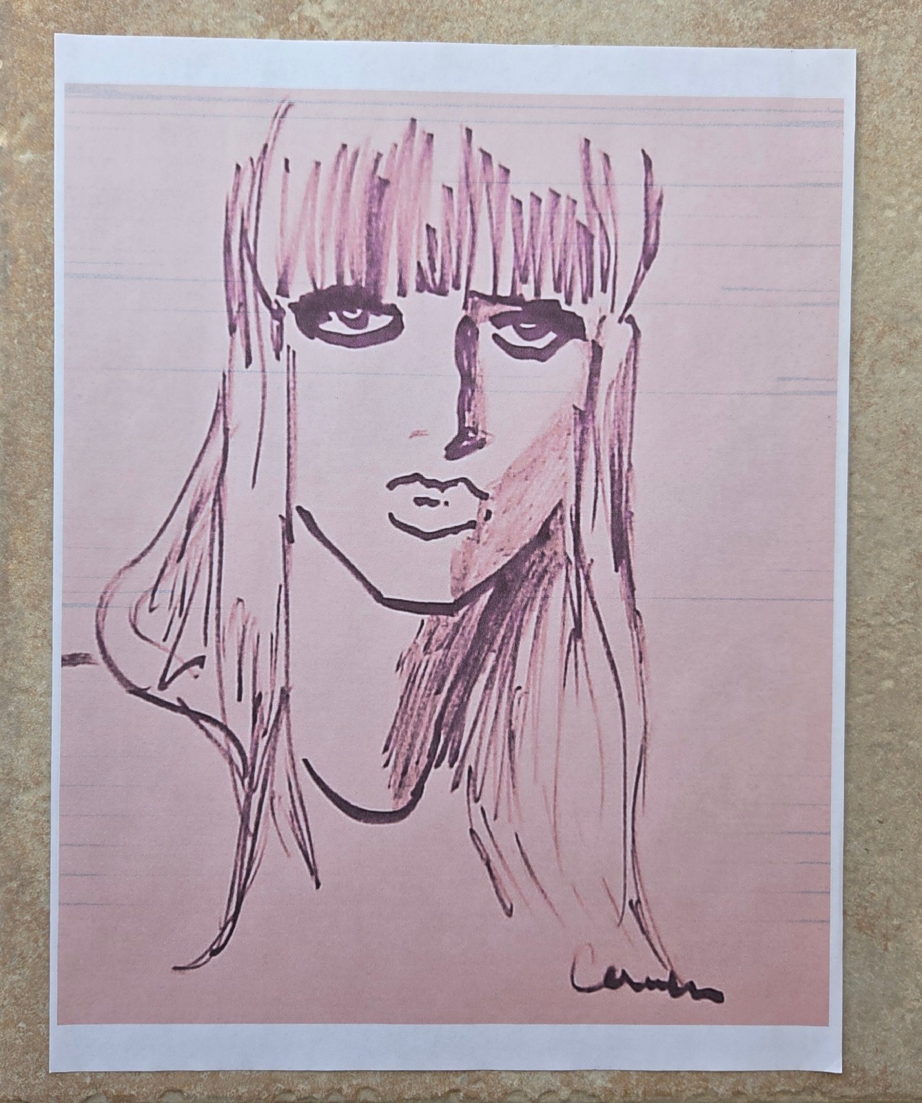 Computer printout Xerox copy art 80s transgender model Teri Toye ...