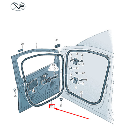 VW SHARAN 7N FRONT LEFT OUTER DOOR SEAL RUBBER 7N0837701C NO DUTY TO 🇺🇸 ...