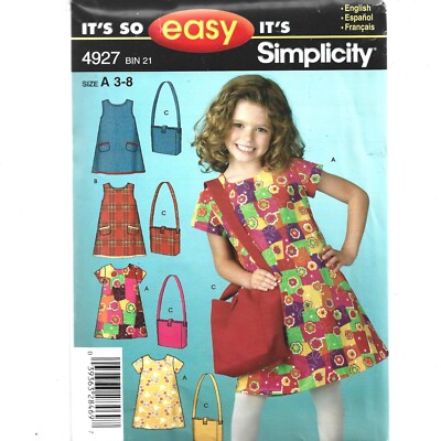 New Uncut New Look Pattern 6478, Easy Girls Dresses, Size 3-8, 2011 | eBay