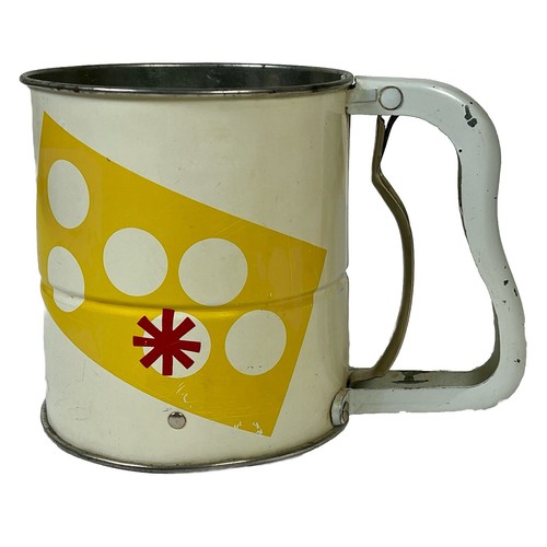 Vintage Atomic Starburst Androck Flour Sifter MCM Yellow Red White Made ...