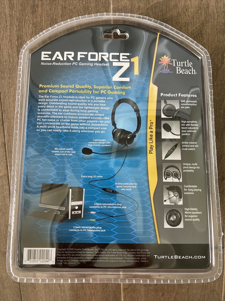 Turtle Beach Ear Force Z1 Noise Reduction PC Gaming Headset Head Phones ...
