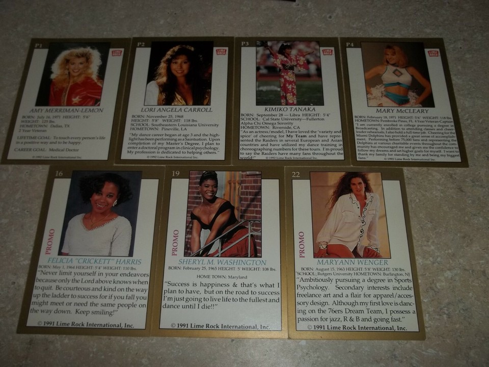 CHEERLEADER PROMO CARDS LIME ROCK RAIDERS COWBOYS | eBay