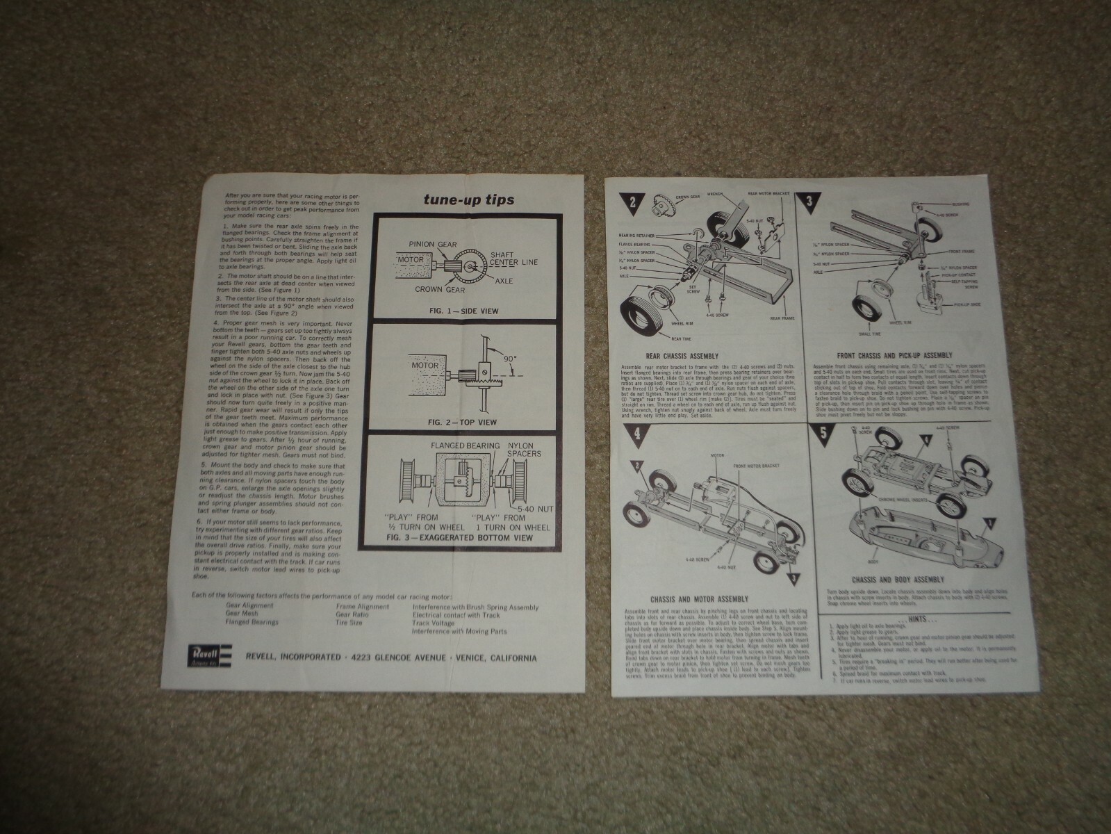 Revell Aston Martin DB-5 1/32, Lotus-Ford 1/25 Slot Car Instruction ...