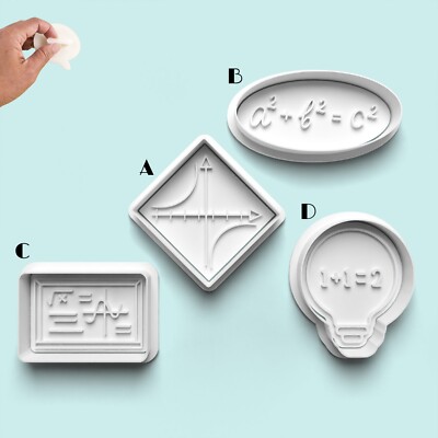 Cute Maths Mathematics Numbers Cookie Fondant Cutter Embosser + Handle ...