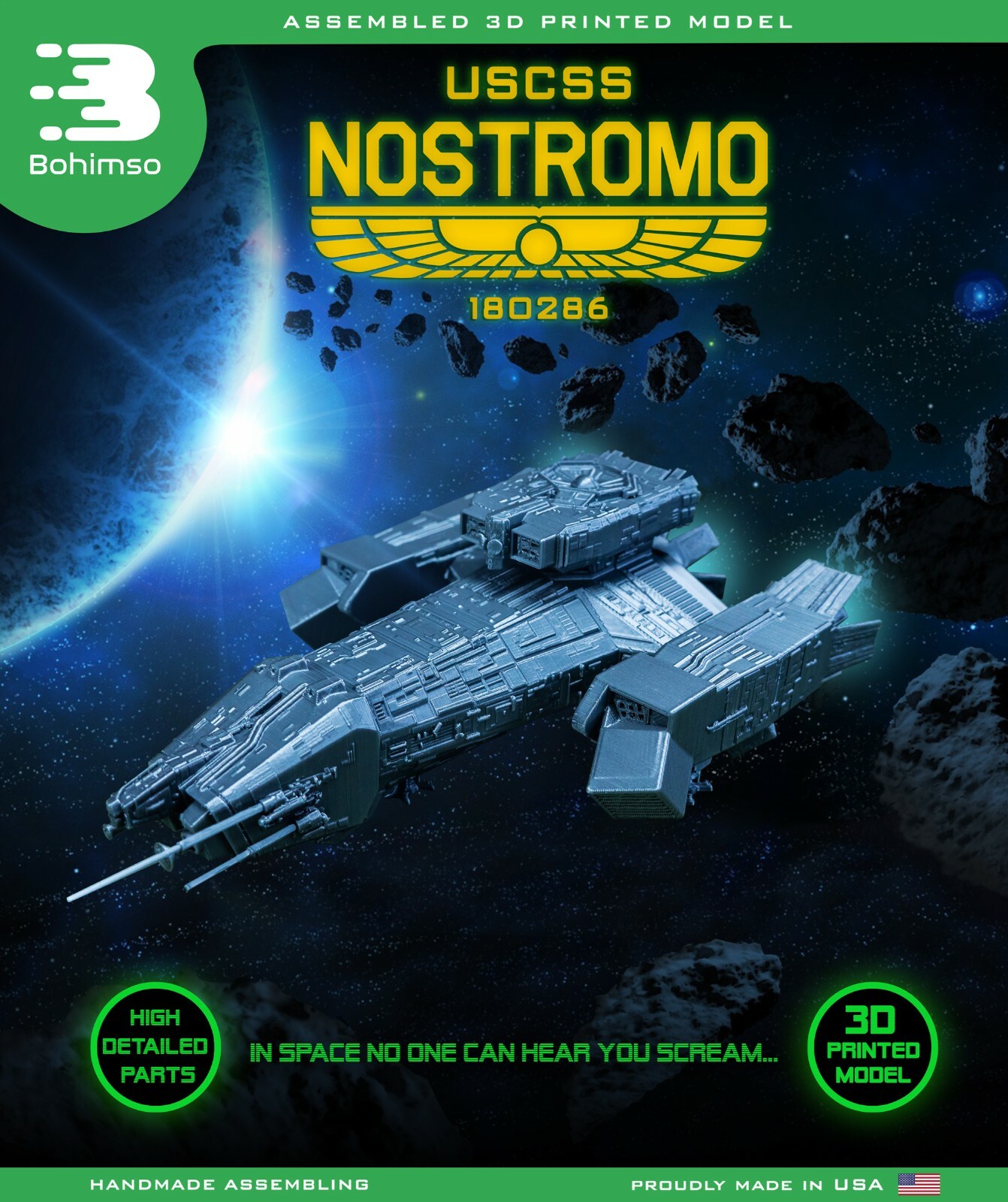 NOSTROMO Plastic Model Spaceship ALIEN movie Spacecraft 3D Print ...