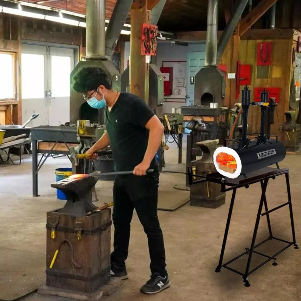 Double Burner Propane Forge Knife Making Blacksmith Gas Forge Farrier ...