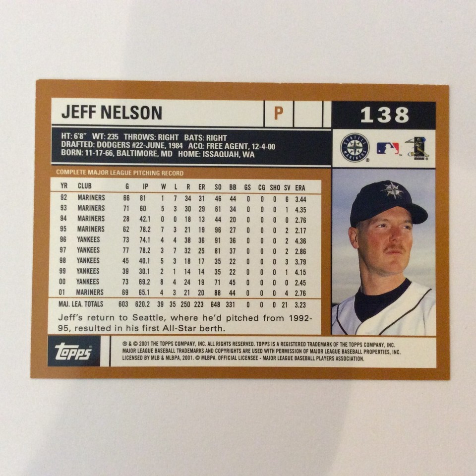 2002 Topps #138 Jeff Nelson Seattle Mariners | eBay