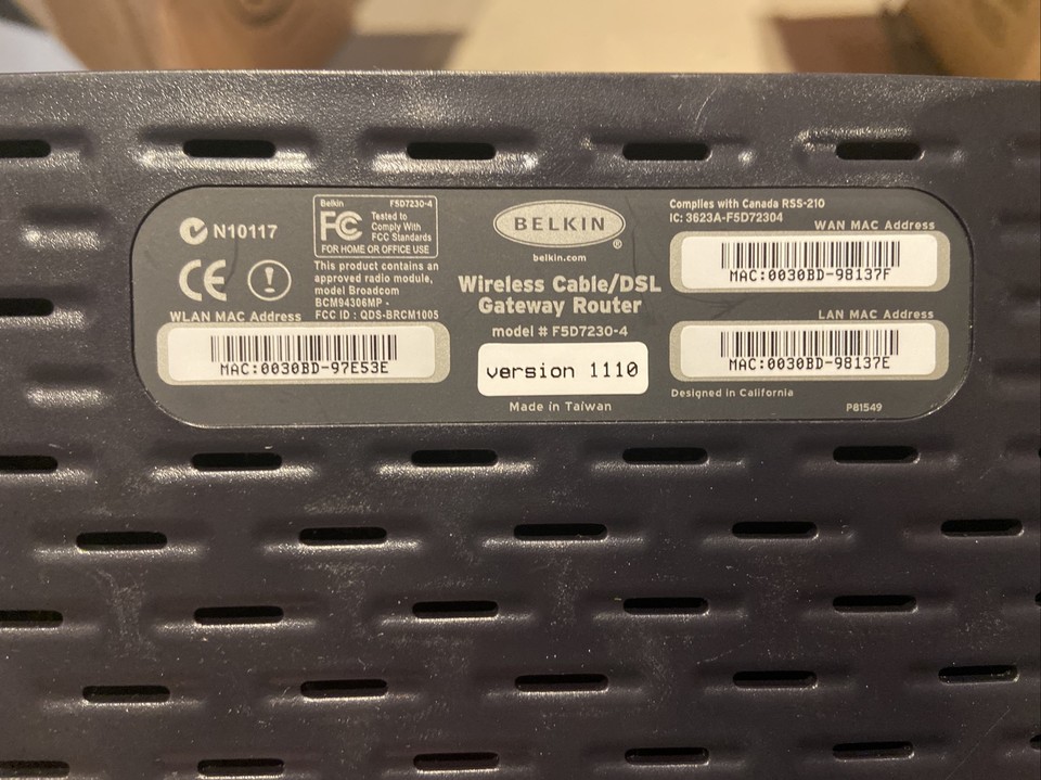 Belkin Wireless Cable / DSL Gateway Router 802.11b 11Mbps | eBay