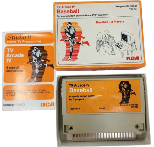 RCA Studio II TV Arcade IV Baseball Game Cartridge 18V501 CIB COMPLETE ...