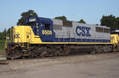 CSX 8505 Railroad Train Locomotive ATLANTA GA Original 1992 Photo Slide ...