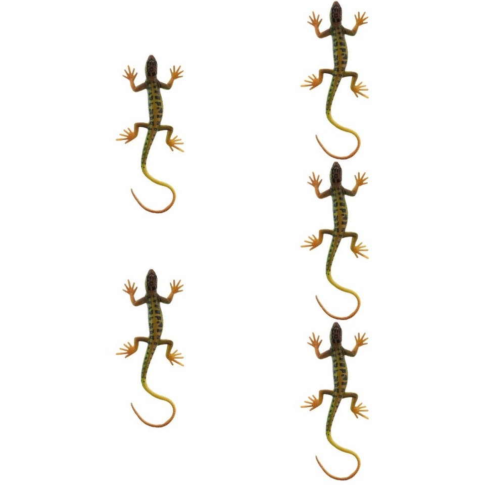 5 PCS Crawling Lizard Toy Fake Realistic Lizards Plastic Long Tail ...
