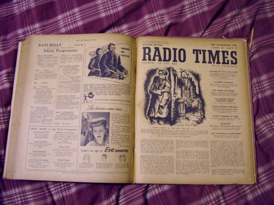 RADIO TIMES - HALF YEAR VOLUME - JAN 5, 1947 - JULY 5, 1947 (MIDLAND ...