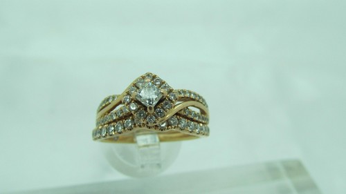 LSC 14k ROSEGOLD, LEO DIAMOND .83ctw ENGAGEMENT RING & WEDDING BAND ...