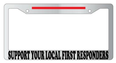 Support Your Local First Responders w/STRIPE Chrome METAL License Plate ...
