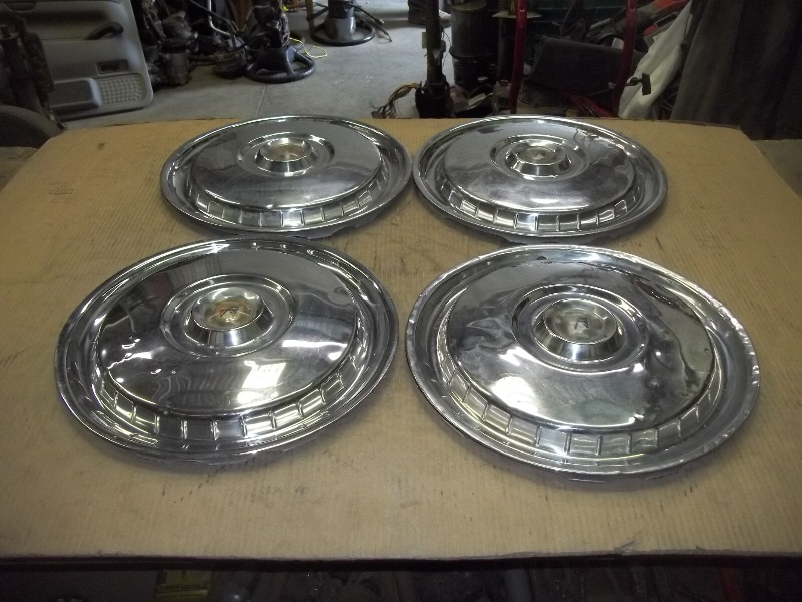 1955 55 1956 56 Ford Hubcap Rim Wheel Cover Hub Cap 15" OEM USED SET 4 ...