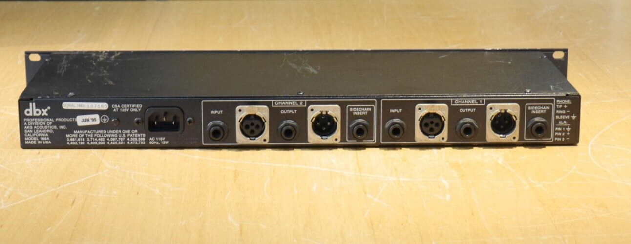DBX 160A Mono Compressor Limiter Dynamic Signal Processor Rack Tested ...