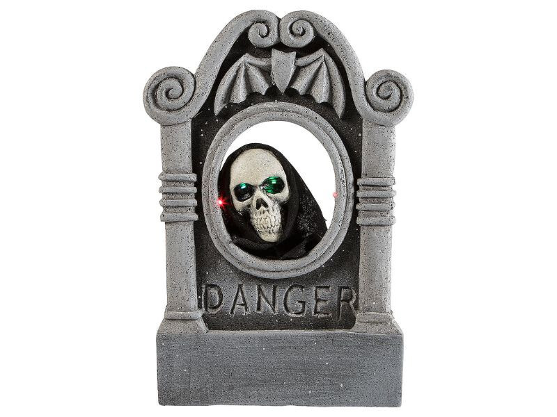 Tombstone Light Up Moving Head Prop Halloween Decor Graveyard 22 ...