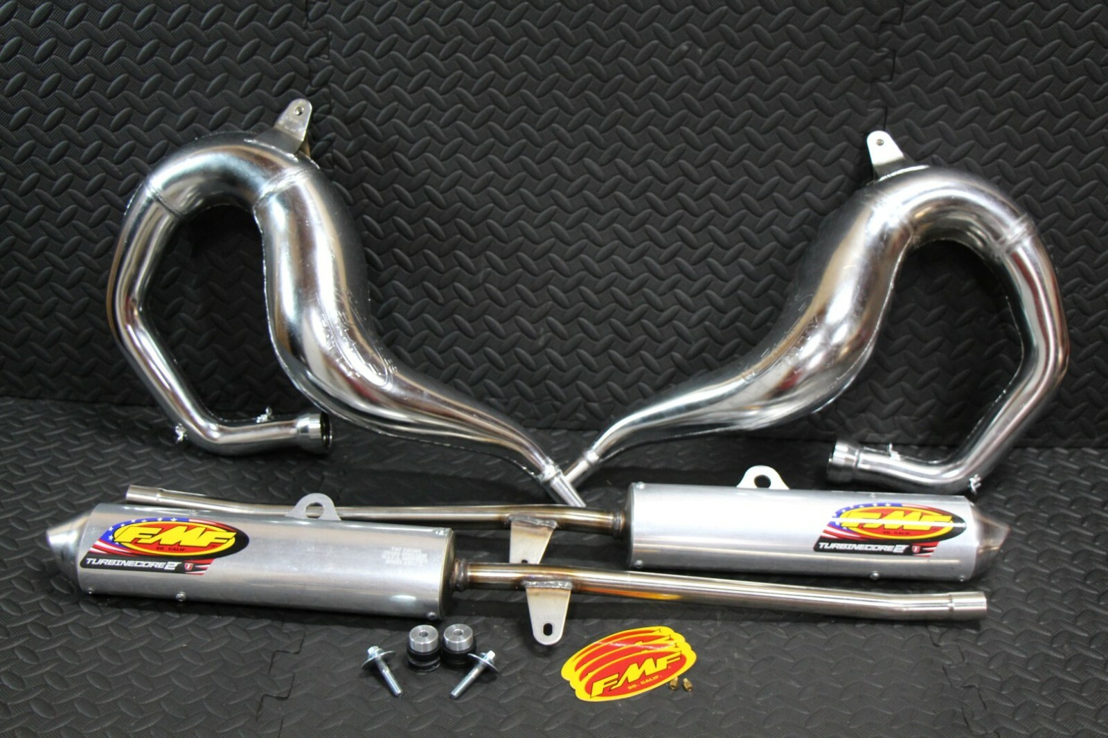 NEW FMF Fatty exhaust Pipes & Power core 2 silencers Yamaha Banshee ...