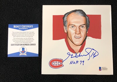 Henri Richard Signed Montreal Canadiens Hand Painted Tile Beckett ...