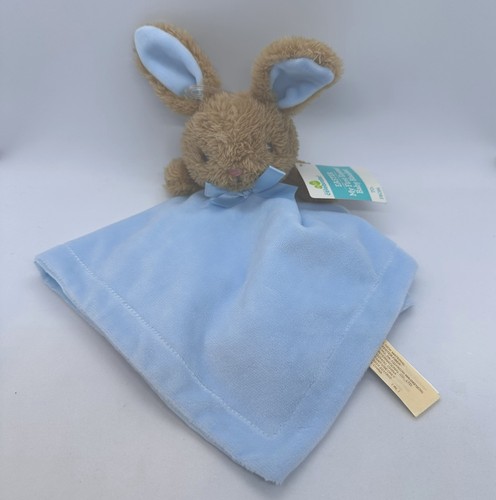 MTY Bunny Rabbit Tan Blue Rattle Lovey Security Blanket My First Easter ...