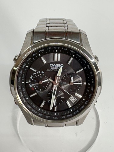 CASIO LINEAGE Chronograph Watch Silver Working Condition | eBay