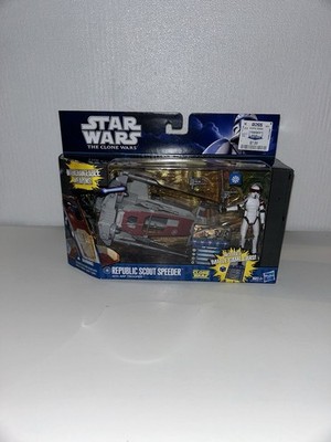NEW - Hasbro Star Wars The Clone Wars Republic Scout Speeder with ARF ...