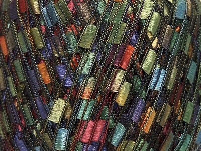 Ice LADDER RIBBON Yarn #42720 RAINBOW COLORFUL Railroad Trellis 50 ...