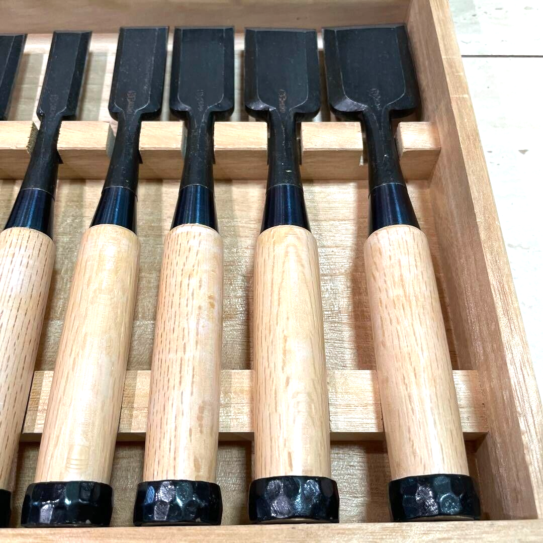Yamahiro Vintage Oire Nomi Japanese Bench Chisels Set of 10 Mentori White Oak | eBay