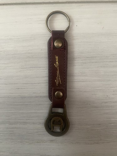 Vintage Etienne Aigner Keychain Leather Brass 80s Key Fob | eBay