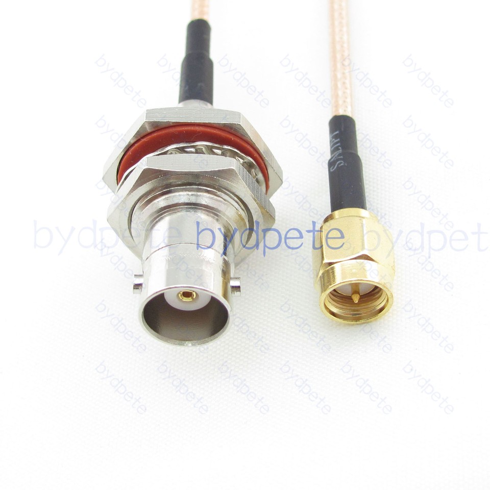 Male SMA Plug to Female BNC Jack Front Nut RG316 Coaxial Pigtail Cable ...