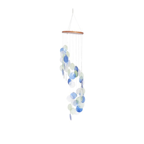 31" Blue Capiz Shell Spiral Waterfall Windchime | eBay