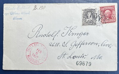 USA - 1909 Registered Cover With 8 Cent Martha Washington Stamp | eBay