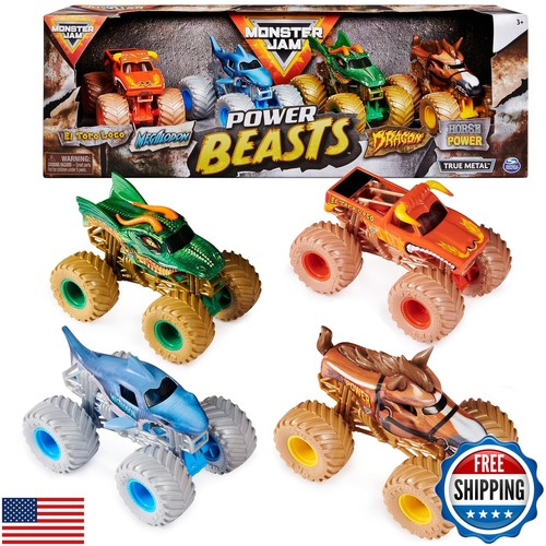Monster Jam, Power Beasts 4-Pack Monster Trucks (El Toro Loco ...