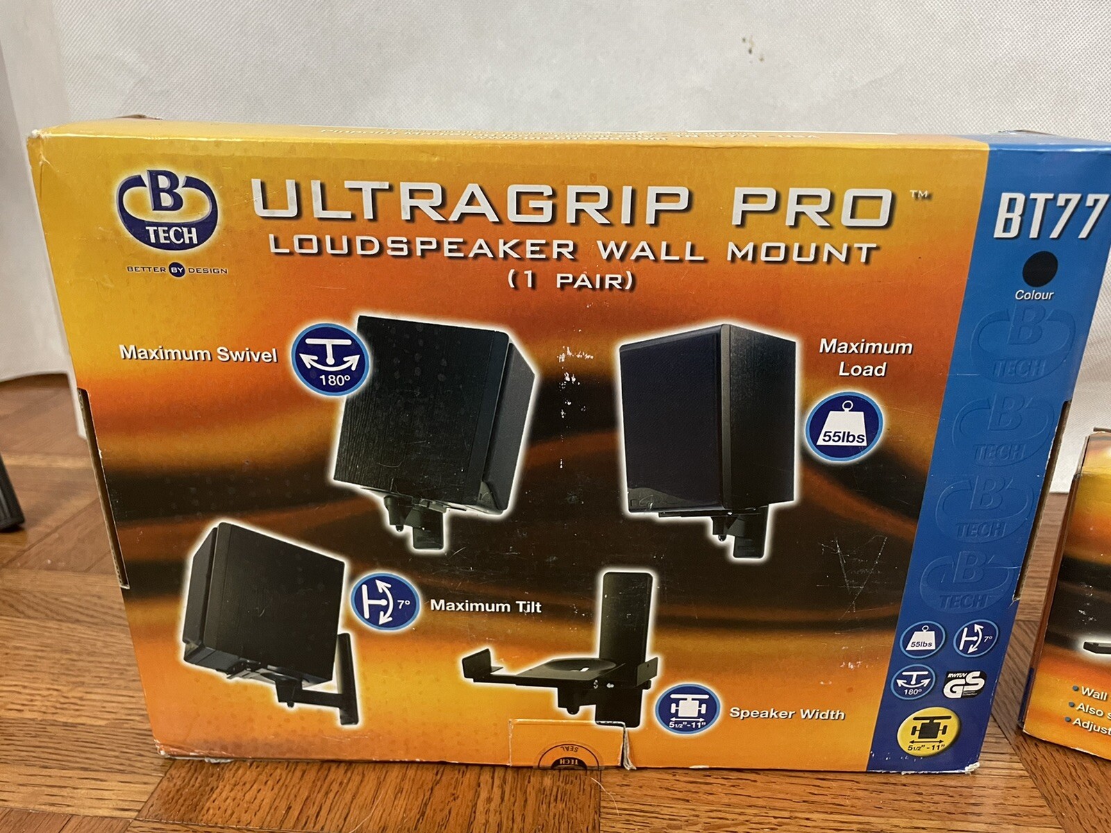 B-Tech Ultragrip Pro Speaker Wall Mount BT77 - Pair & 1 BT15 Centre ...