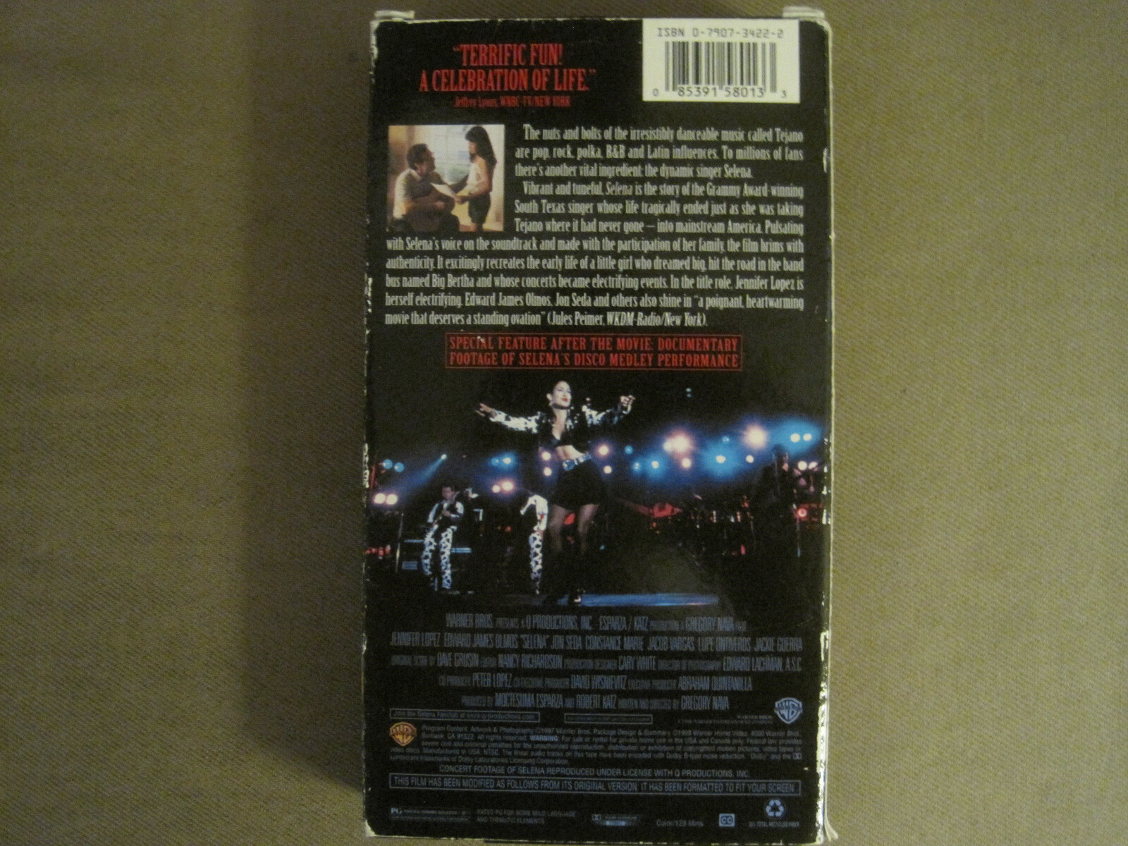 SELENA (1997) VHS JENNIEFER LOPEZ EDWARD JAMES OLMOS JON SEDA TEJANO ...