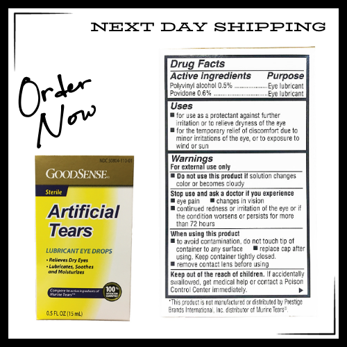 2 Goodsense Sterile Artificial Tears Lubricant Eye Drops Dry Eye Relief ...